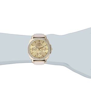 Coach | Accessories | Coach Boyfriend Leather Strap White And Gold ...